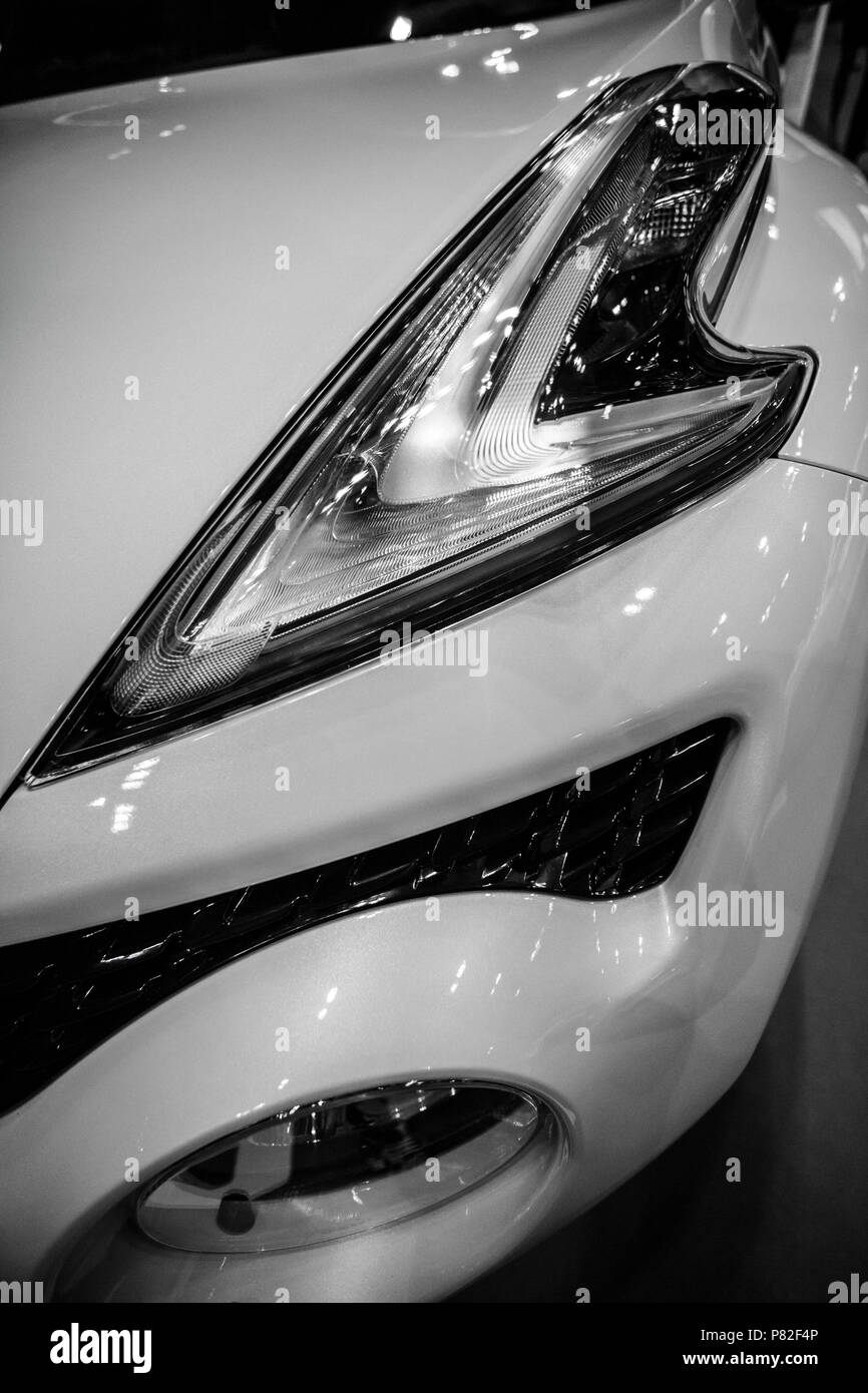 headlight of modern crossover car with led and xenon optics Stock Photo ...