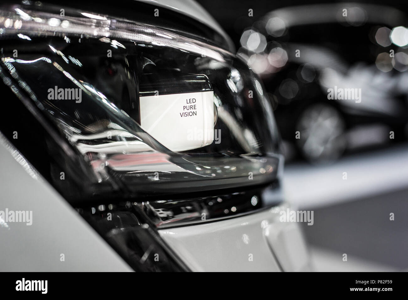 headlight of modern car with led and xenon optics Stock Photo - Alamy
