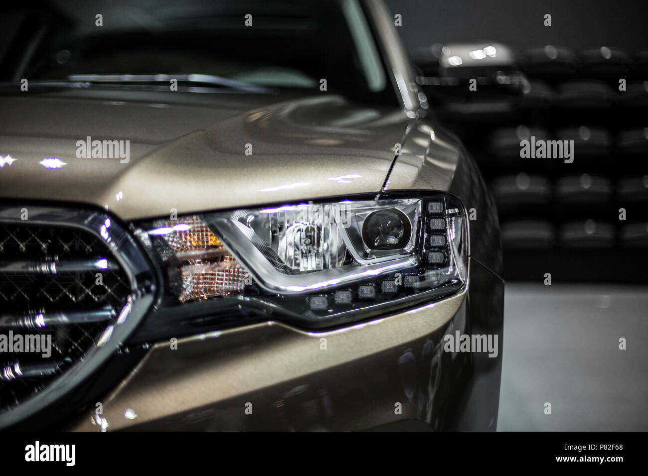 headlight of modern car with led and xenon optics Stock Photo - Alamy