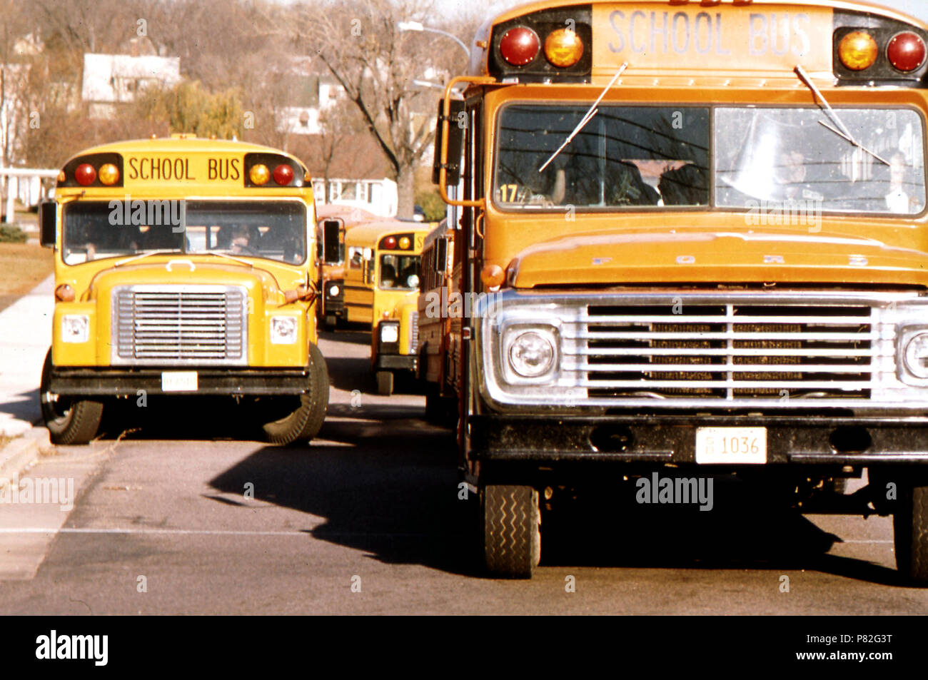 Students Arriving by School bus at Senior High School in New Ulm ...