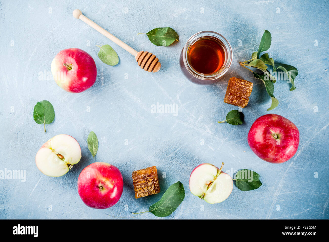 Jewish holiday Rosh Hashanah or apple feast day concept, with red ...