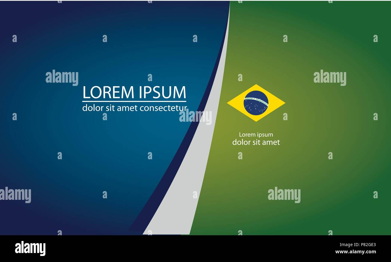 Vector Banner, Brazilian style, flag and inscription, vector Stock ...