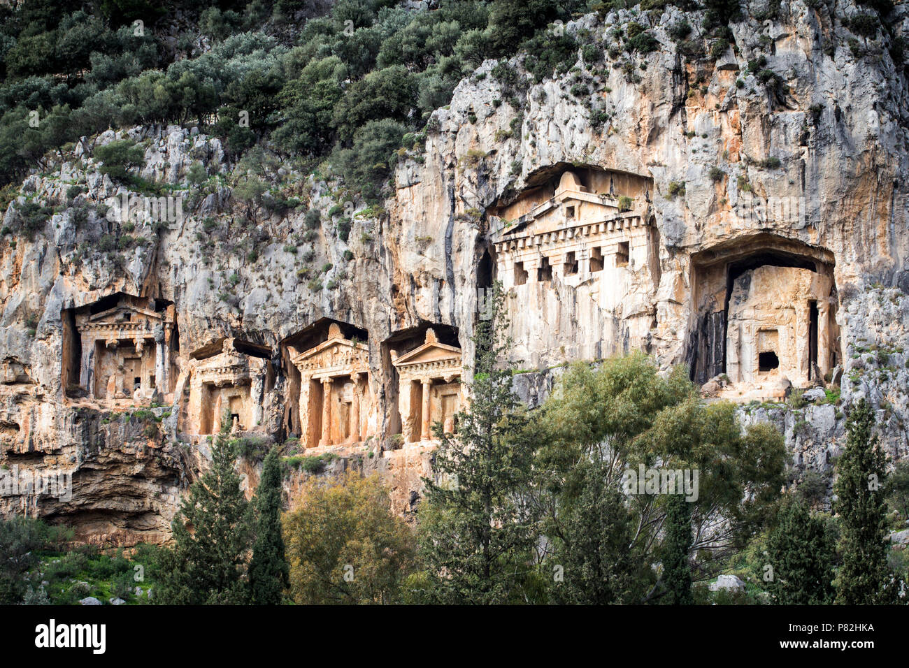 Rock tombs of the kings at ancient city of Kaunos, a UNESCO world ...