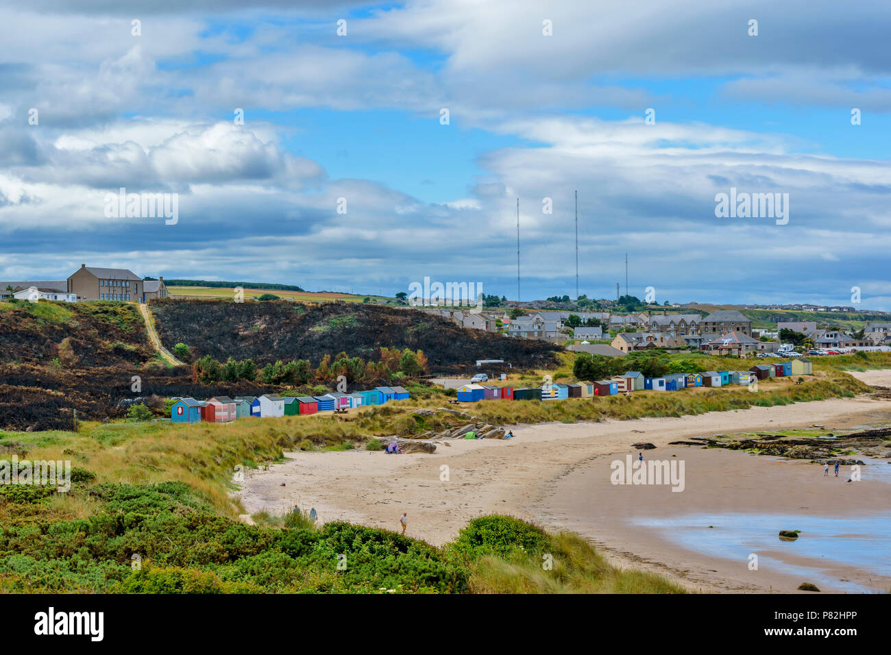 HOPEMAN VILLAGE MORAY SCOTLAND BEACH HUTS AND CHALETS OVERLOOKED BY AN ...