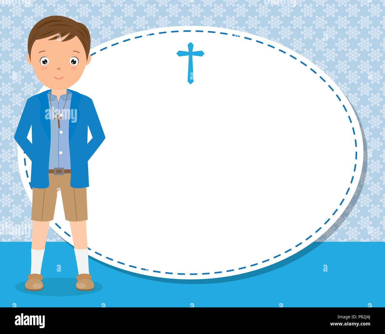 my first communion boy. space for text Stock Vector Image & Art - Alamy