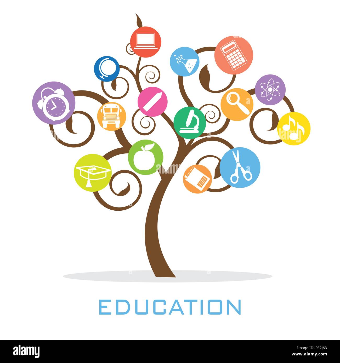 education icons. Tree with education icons Stock Vector Image & Art - Alamy