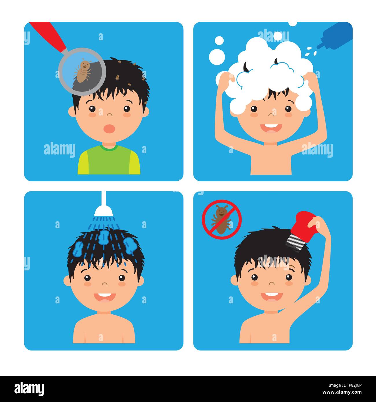 baby boy crying because she has lice Stock Vector Image & Art - Alamy