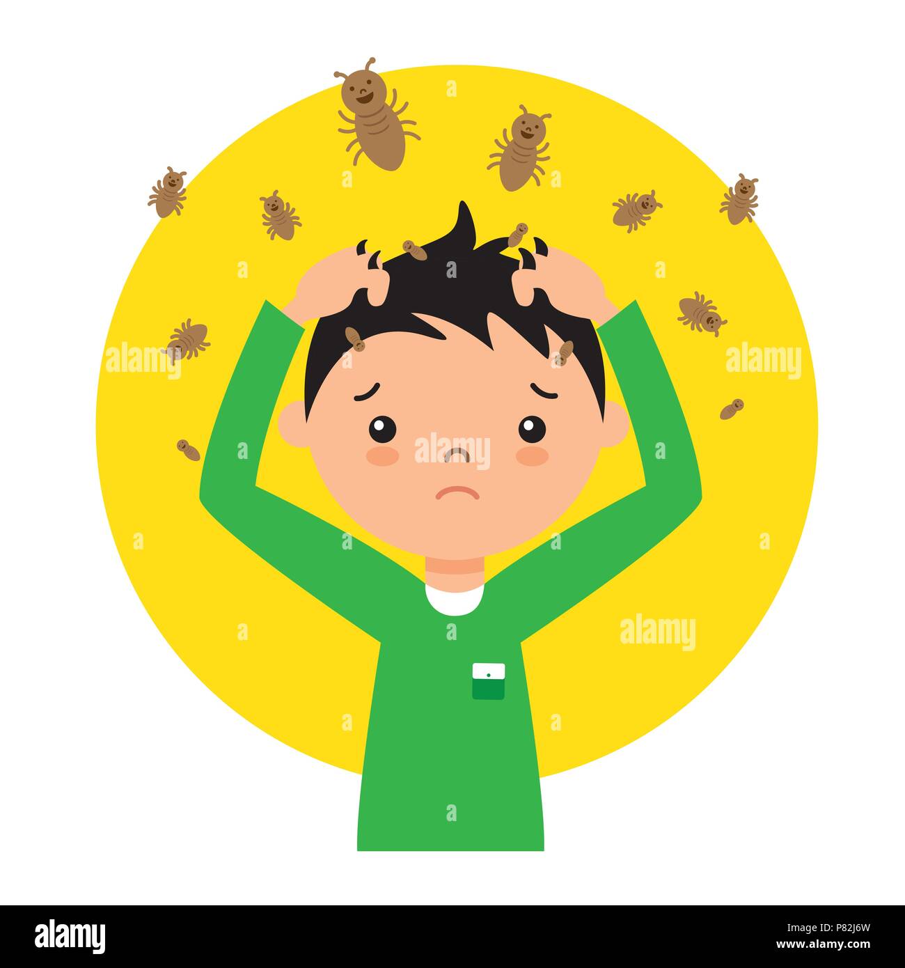 baby boy crying because she has lice Stock Vector Image & Art - Alamy