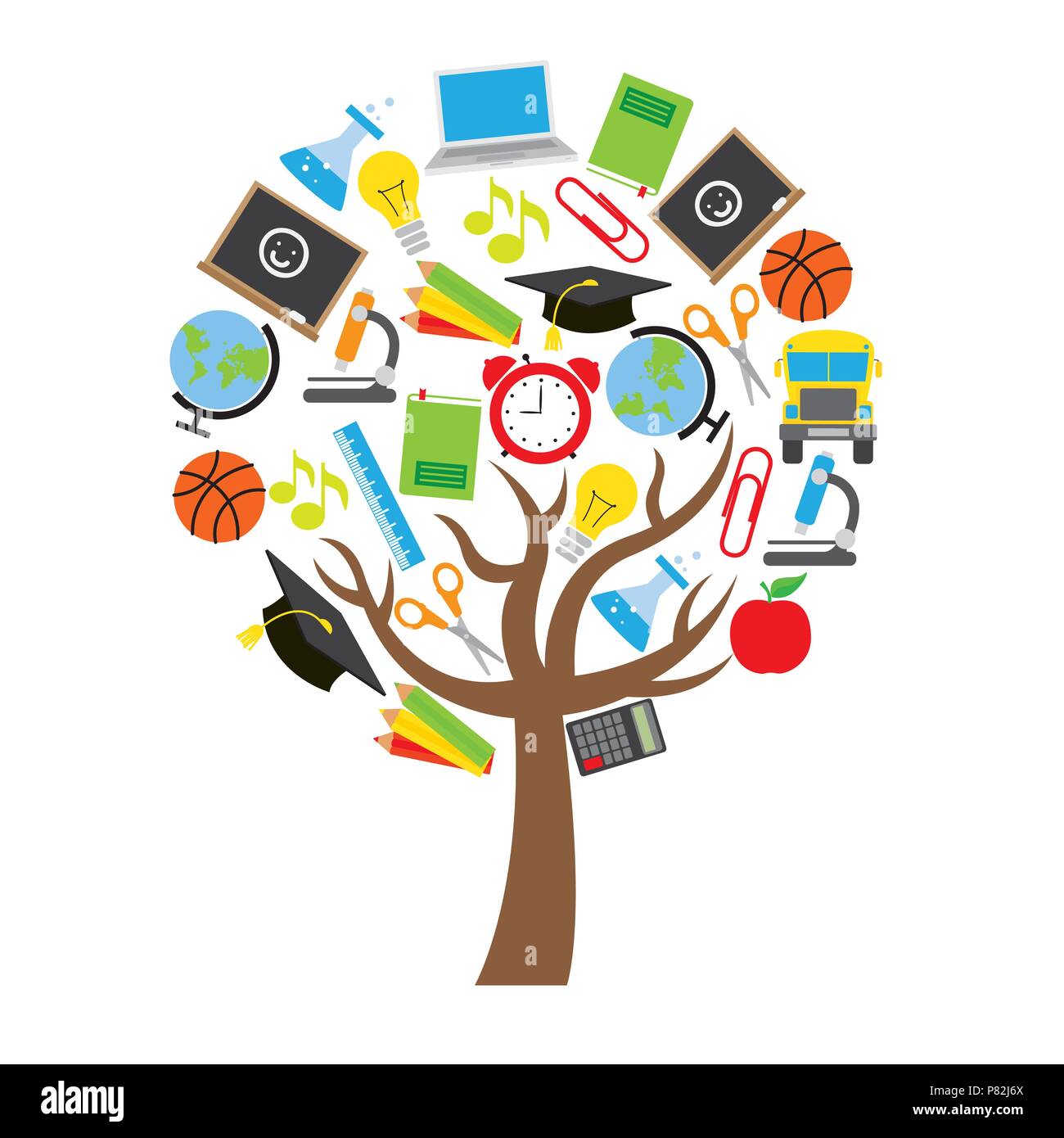 Education icons pencil tree hi-res stock photography and images - Alamy