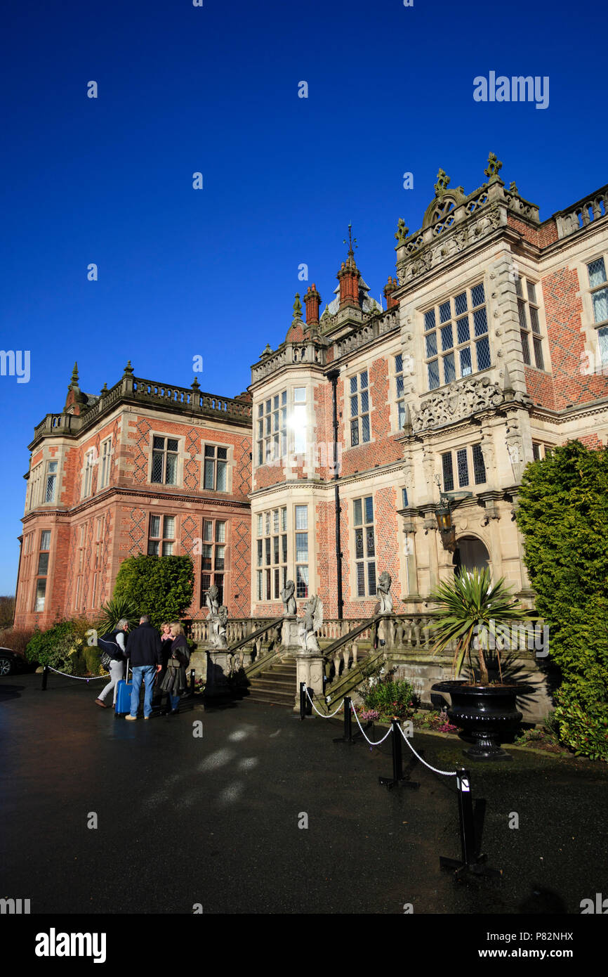 Crewe Hall, near Crewe, Cheshire, UK, a restored Jacobean mansion now a ...