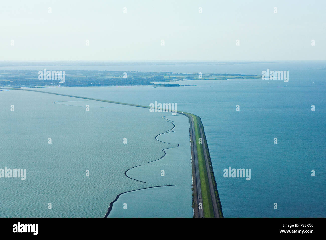 Luchtfoto van de Houtribdijk; Aerial photo of the Houtribdijk Stock ...