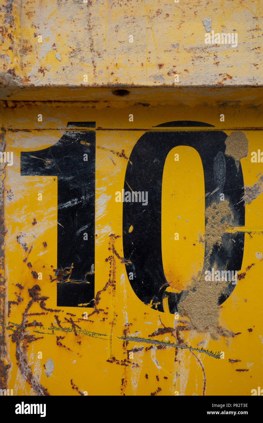 Written Wording in Distressed State Typography Found Number 10 Ten ...