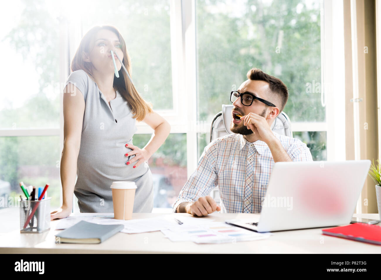Business People Having Fun in Office Stock Photo - Alamy