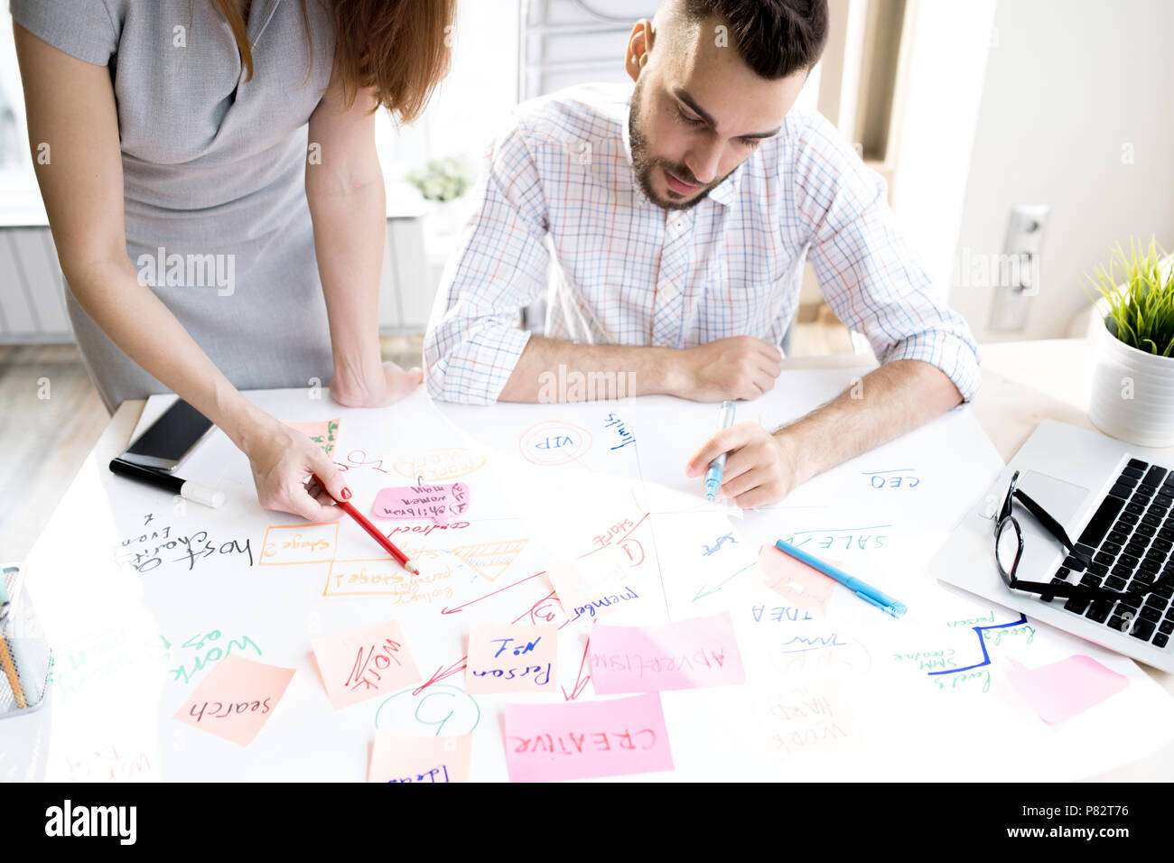 Business Colleagues Planning Project Stock Photo - Alamy