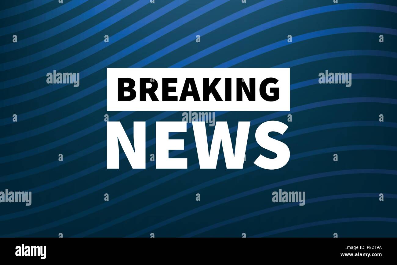 Stock vector illustration logo breaking news live banner. Blue wavy ...