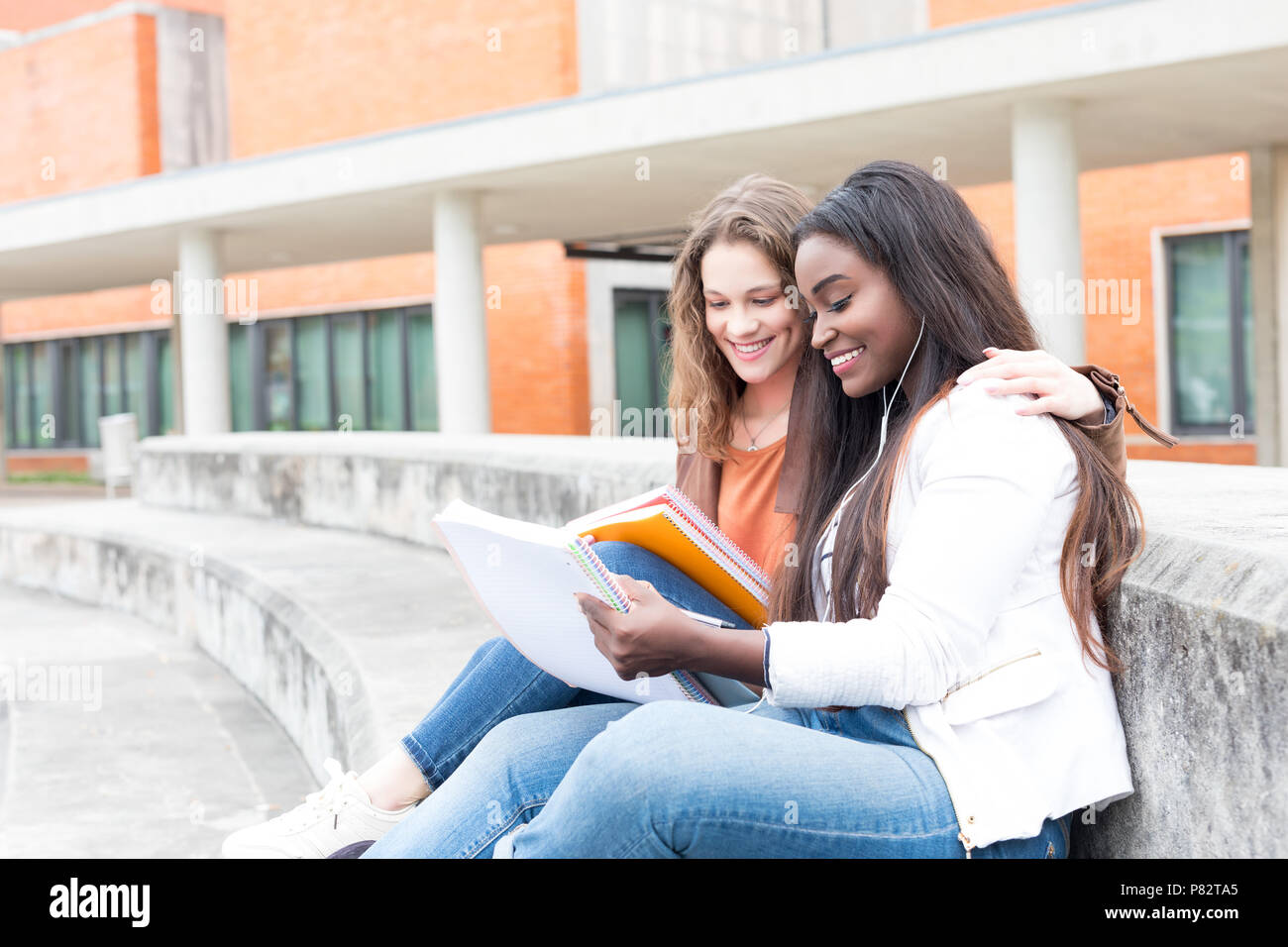 Group multi ethnic young students at the university campus Stock Photo ...