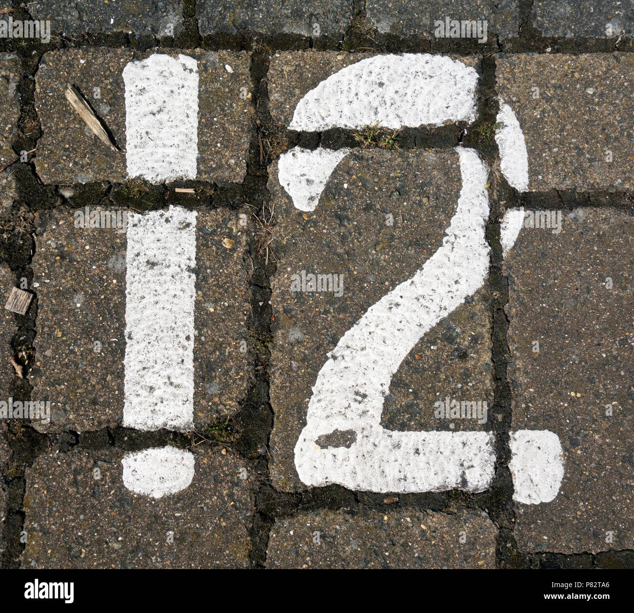 Written Wording in Distressed State Typography Found Number 12 Twelve ...