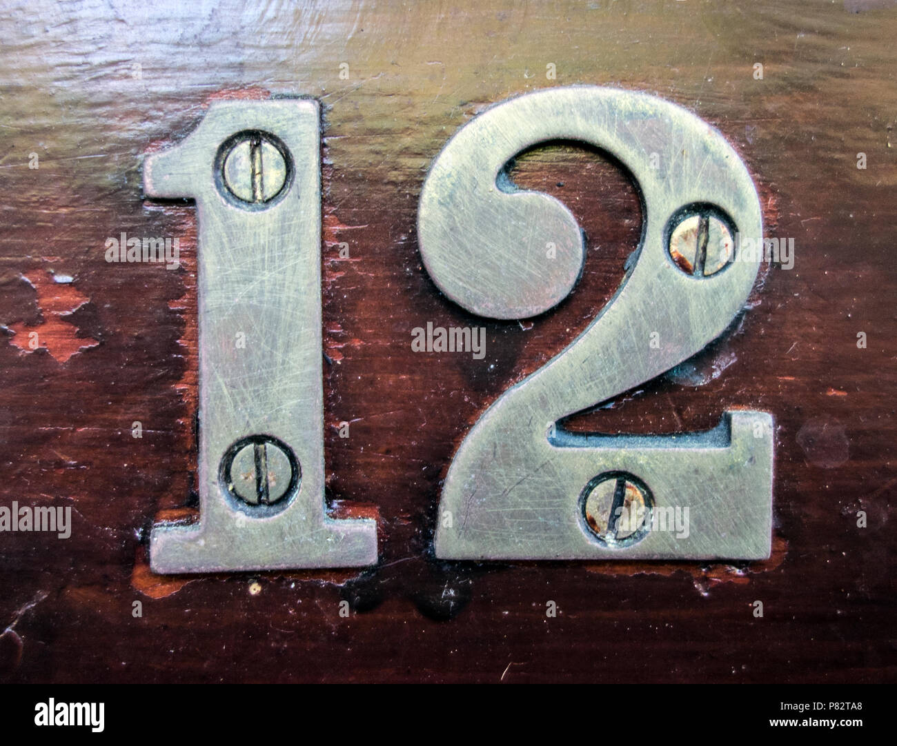 Written Wording in Distressed State Typography Found Number 12 Twelve ...