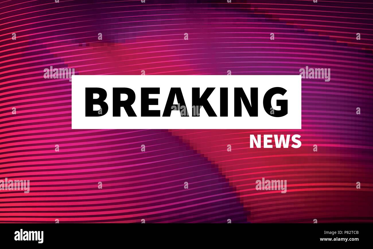 Stock vector illustration logo breaking news live banner. Red wavy ...