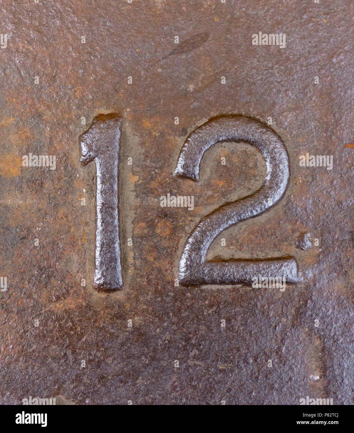 Written Wording in Distressed State Typography Found Number 12 Twelve ...