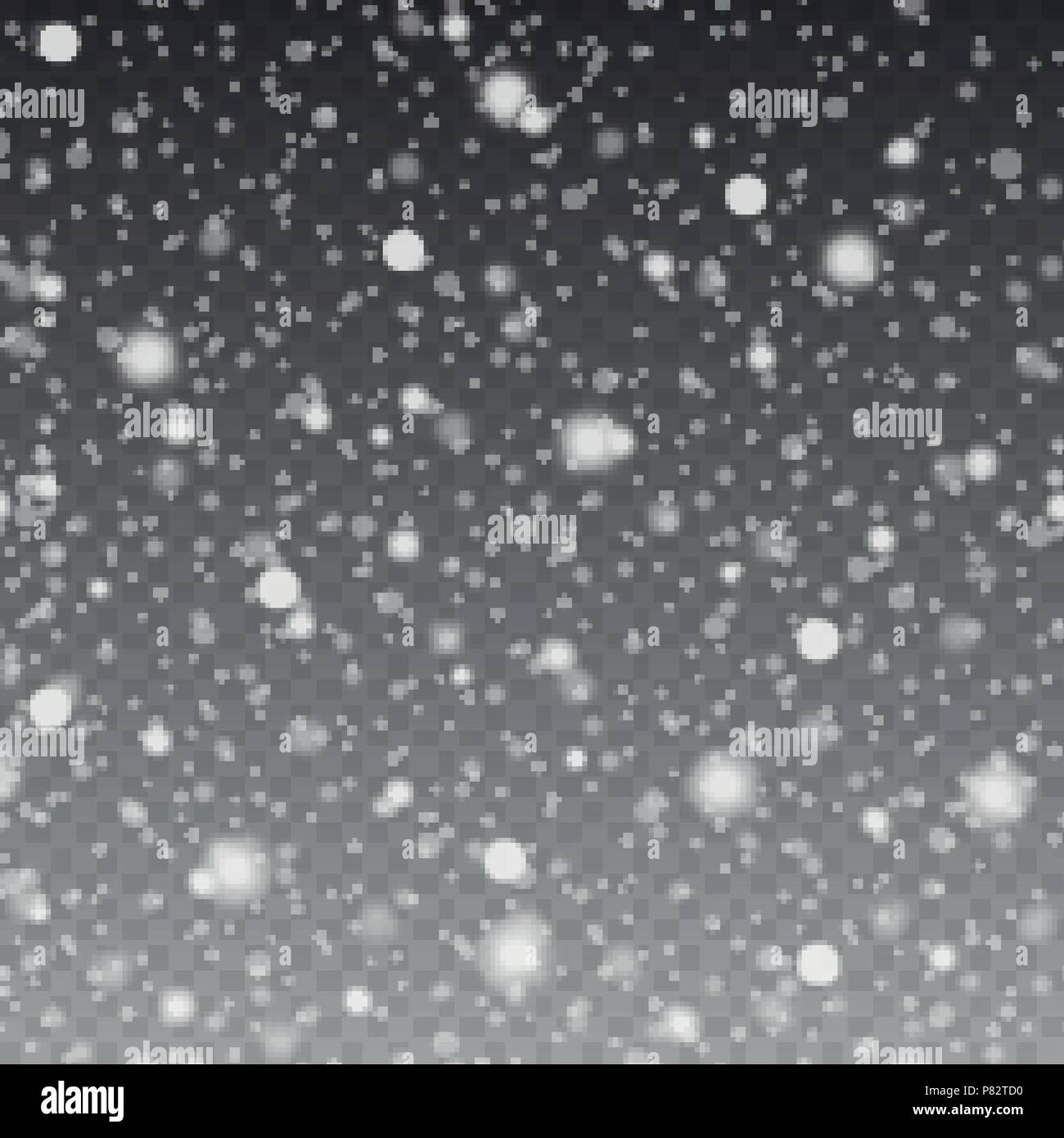 Vector illustration snow isolated on a transparent checkered background ...