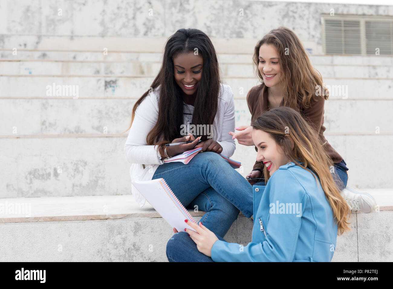 Group multi ethnic young students at the university campus Stock Photo ...