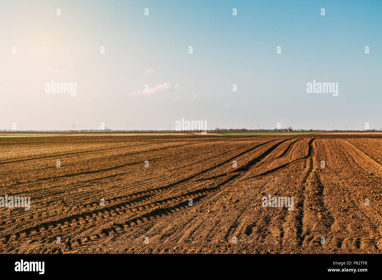 Agricultural landscape, arable crop field. Arable land is the land ...