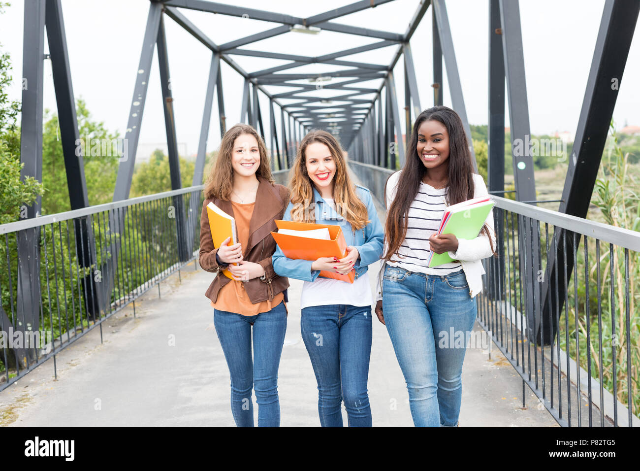 Group multi ethnic young students at the university campus Stock Photo ...