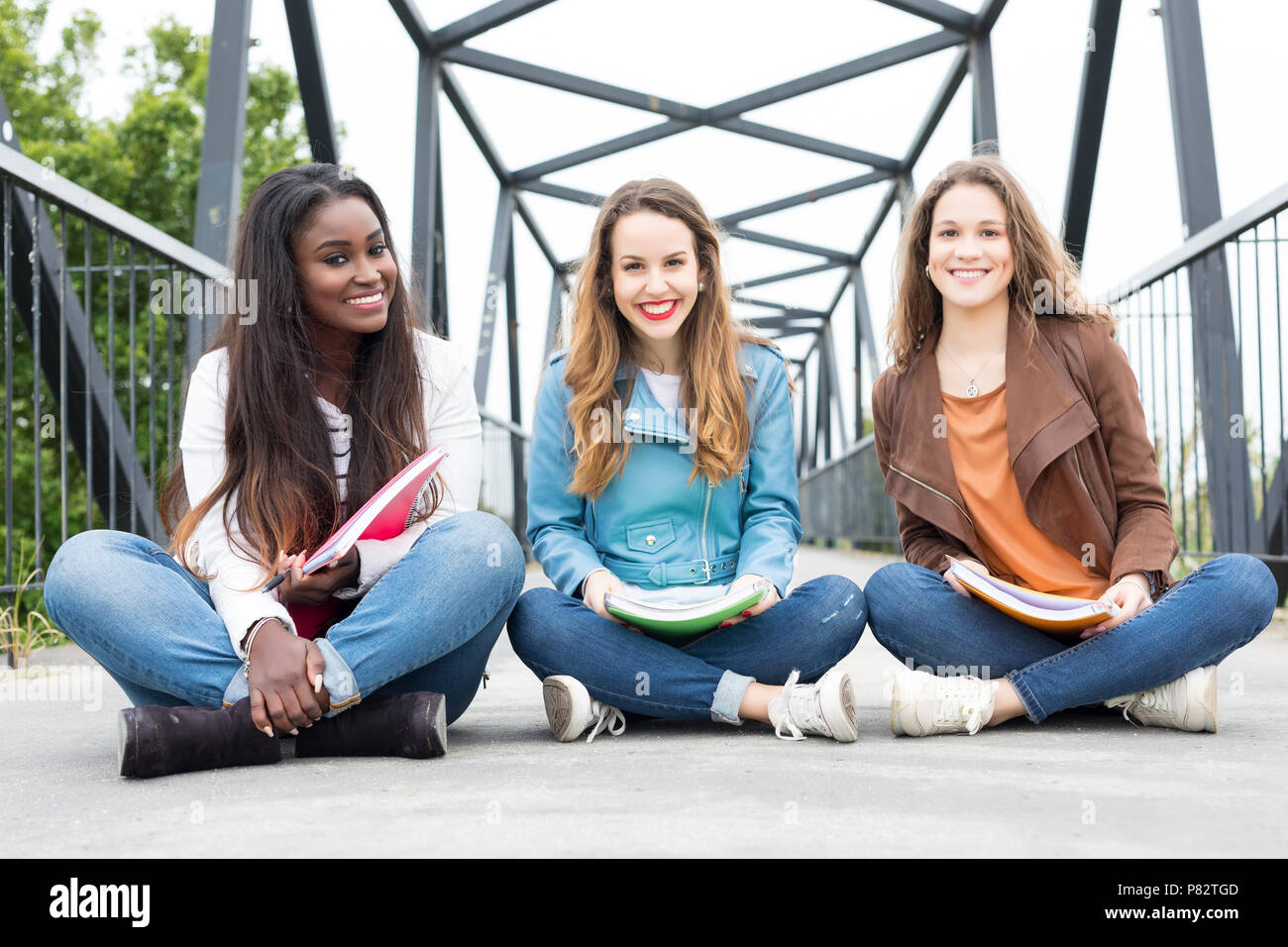 Group multi ethnic young students at the university campus Stock Photo ...