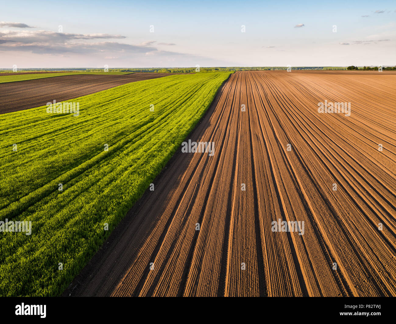 Agricultural landscape, arable crop field. Arable land is the land ...