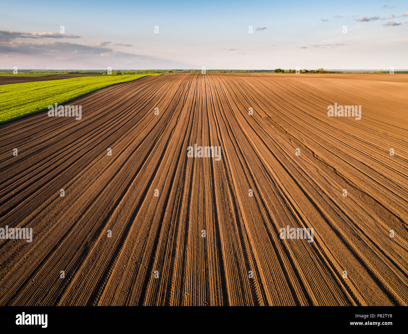 Agricultural landscape, arable crop field. Arable land is the land ...