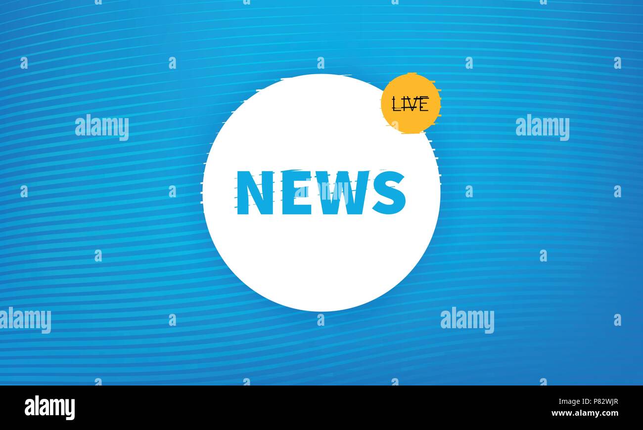 Stock vector illustration logo breaking news live banner. Blue wavy ...