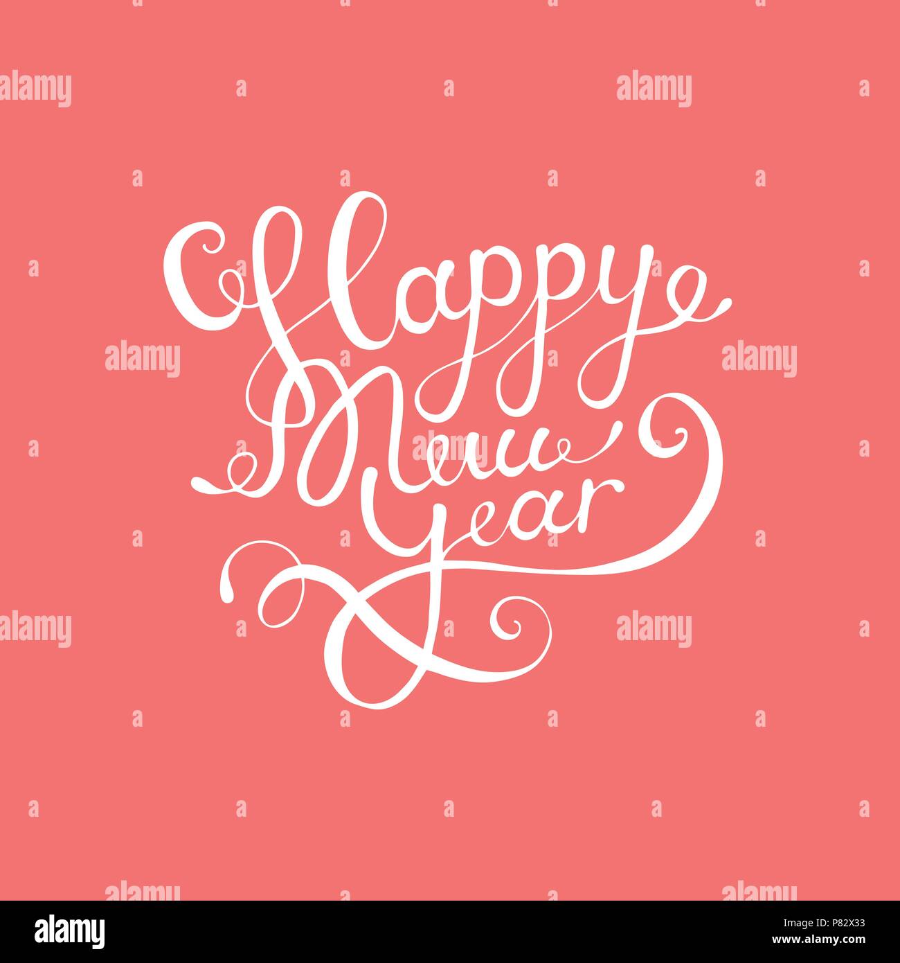 Stock vector illustration calligraphic text Happy New Year lettering ...