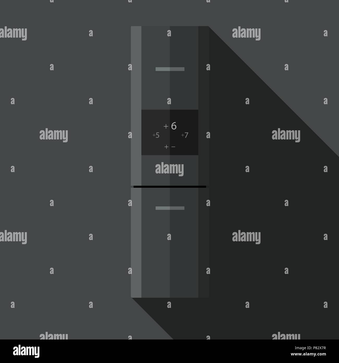 Realistically fridge. Front view. Metal. Vector Image. Modern fridge ...