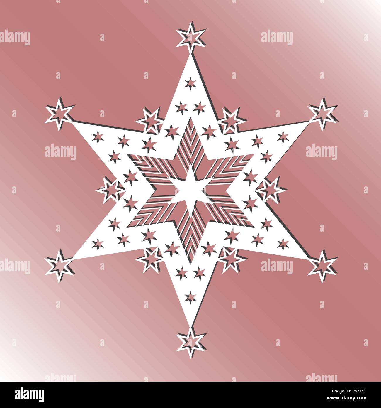 Cutting card. Laser cut star vector panel. Cutout silhouette with star ...