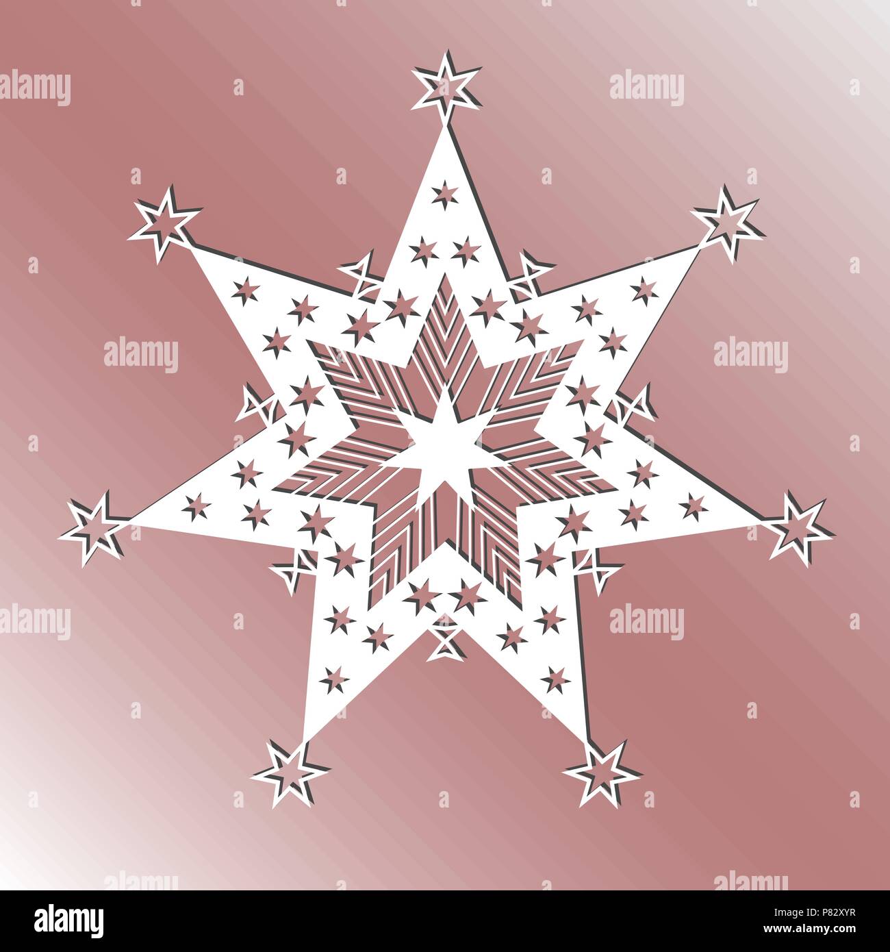 Cutting card. Laser cut star vector panel. Cutout silhouette with star ...