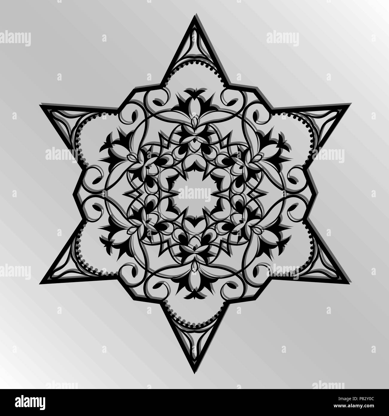 Cutting card. Laser cut star vector panel. Cutout silhouette with star ...