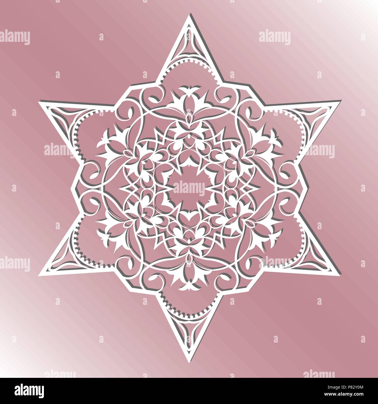 Cutting card. Laser cut star vector panel. Cutout silhouette with star ...