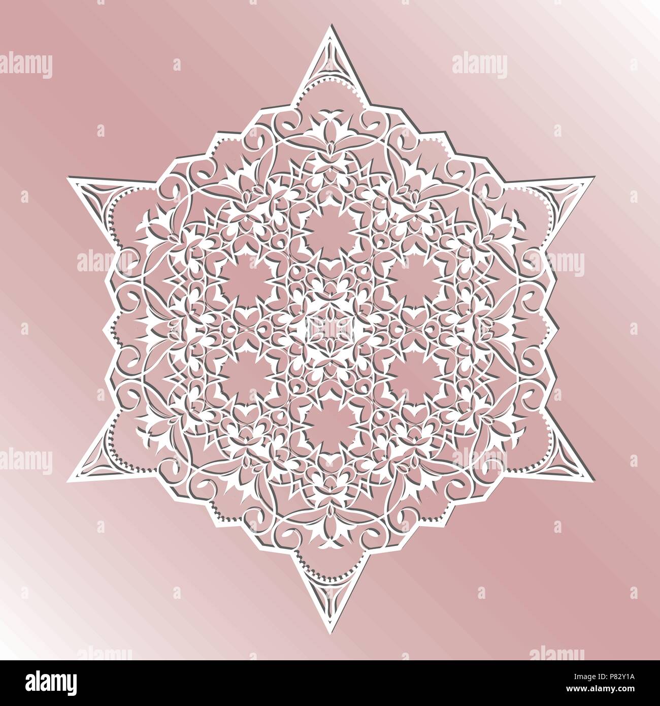 Cutting card. Laser cut star vector panel. Cutout silhouette with star ...