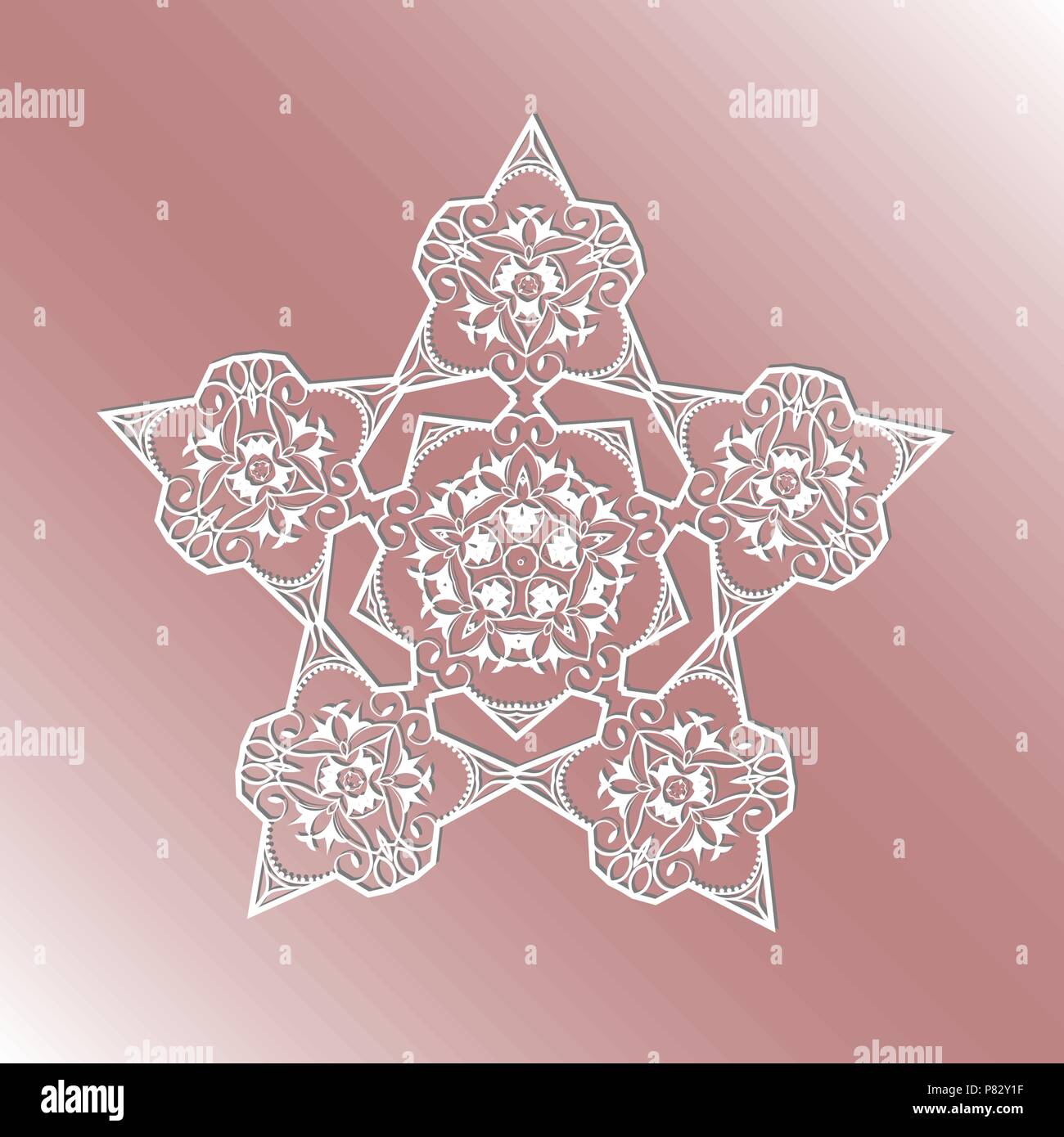 Cutting card. Laser cut star vector panel. Cutout silhouette with star ...