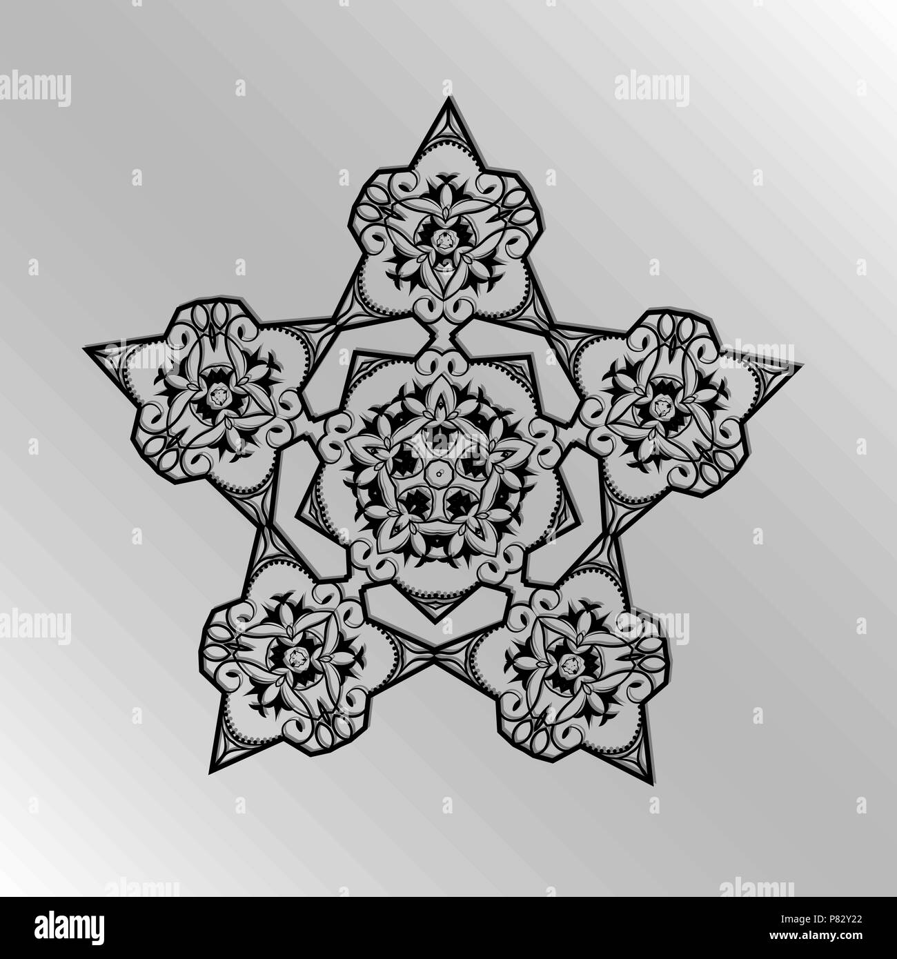 Cutting card. Laser cut star vector panel. Cutout silhouette with star ...