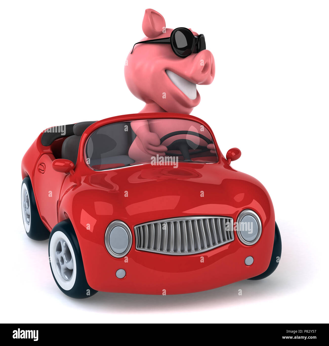 Pig driving Cut Out Stock Images & Pictures - Alamy