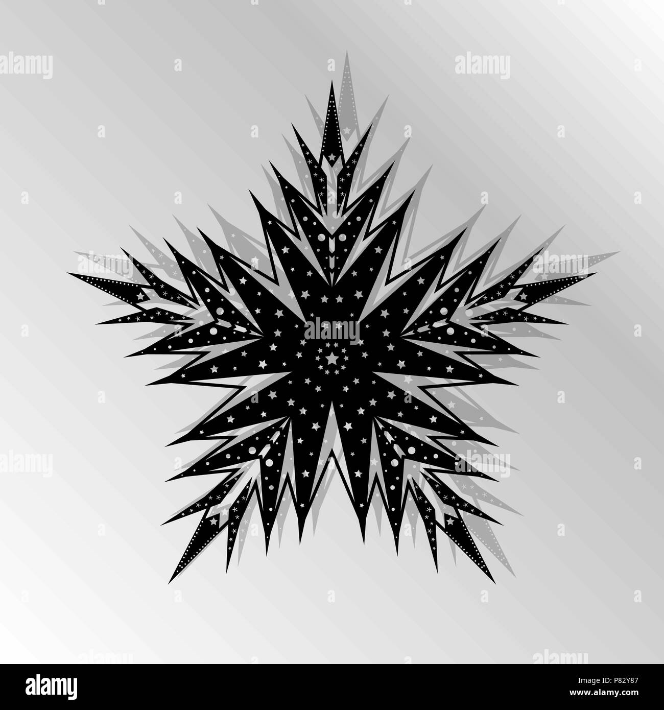 Cutting card. Laser cut star vector panel. Cutout silhouette with star ...