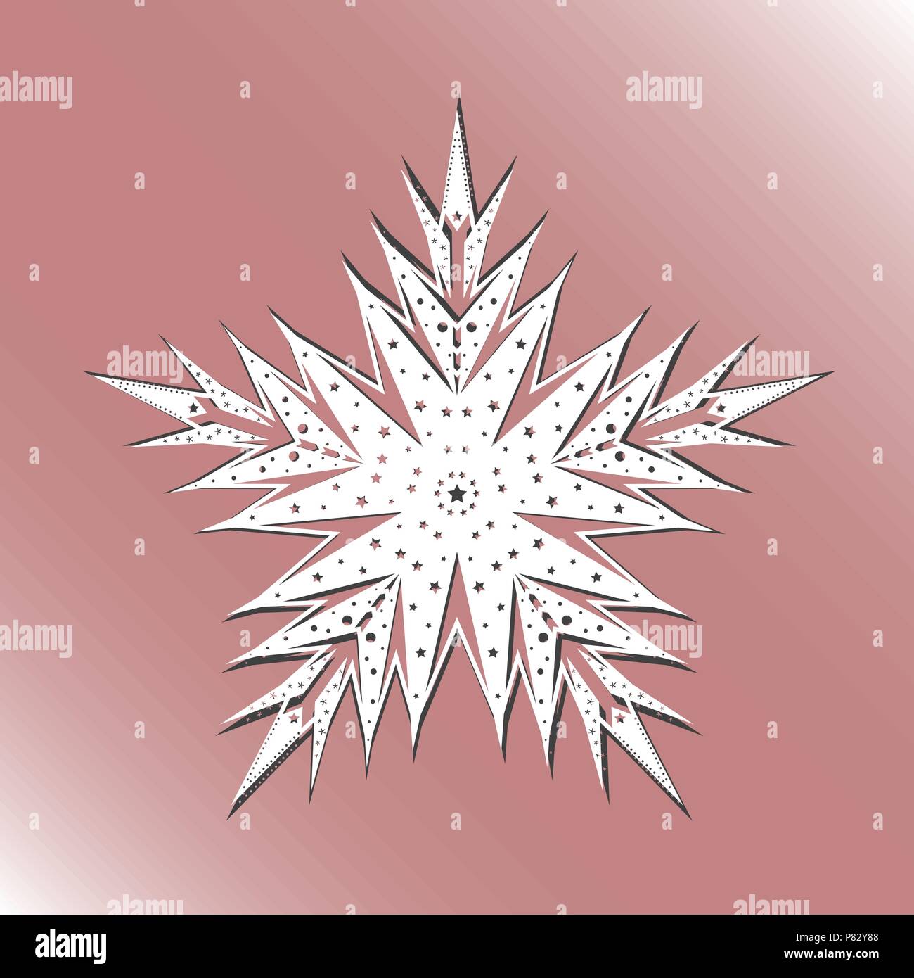 Cutting card. Laser cut star vector panel. Cutout silhouette with star ...