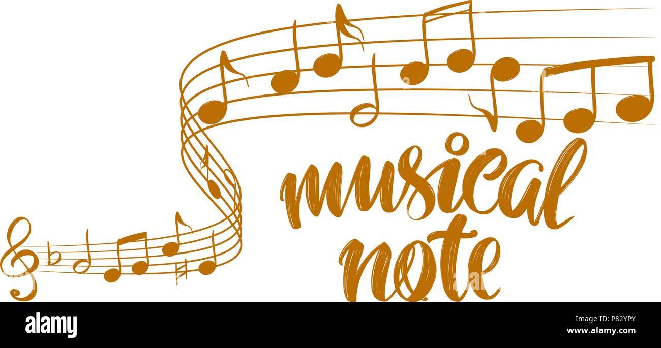 musical notes icon, love music, calligraphy text hand drawn vector ...