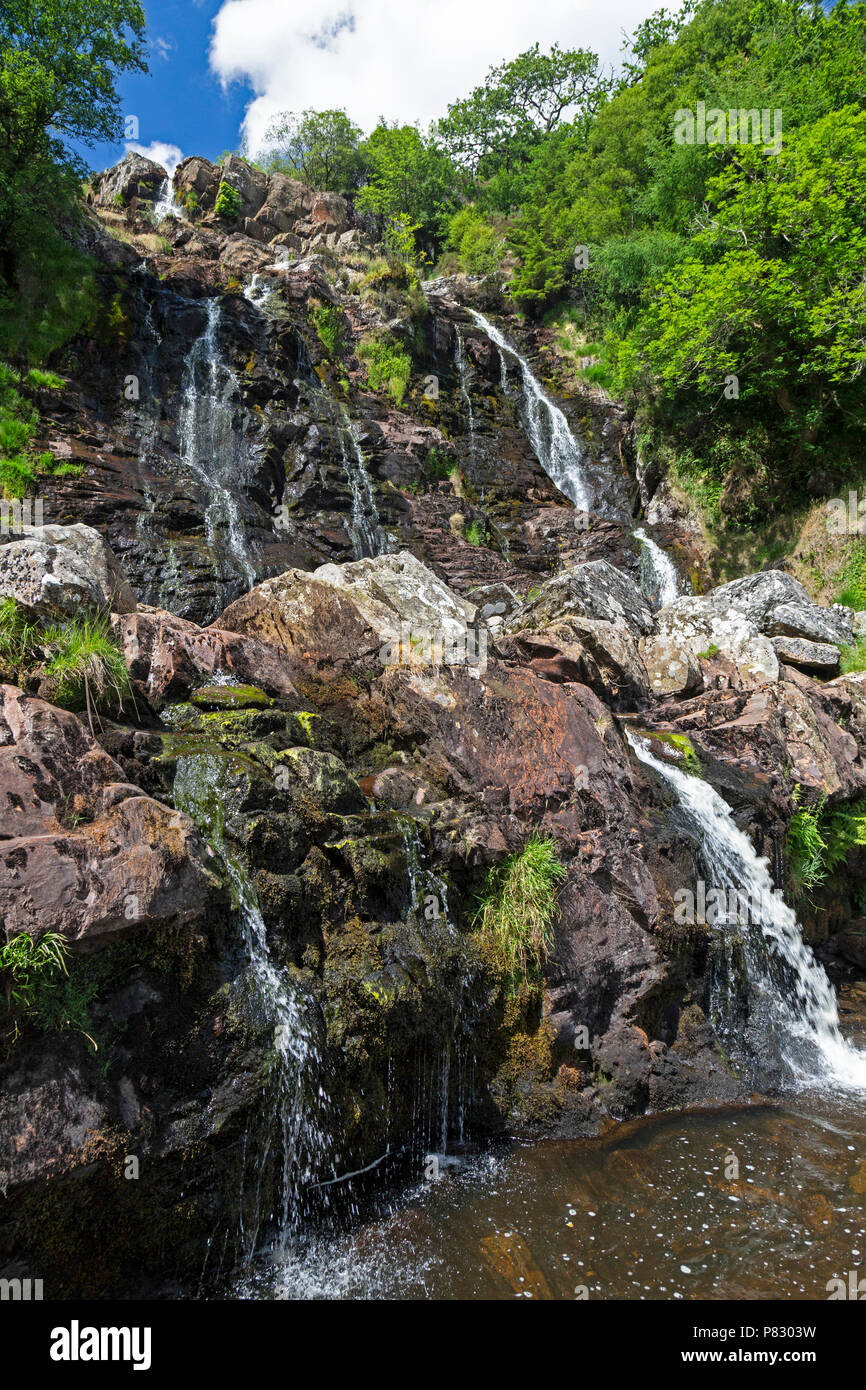 The Rhiwargor Waterfall, or Pistyll Rhyd-y-meincau, on the slopes of ...