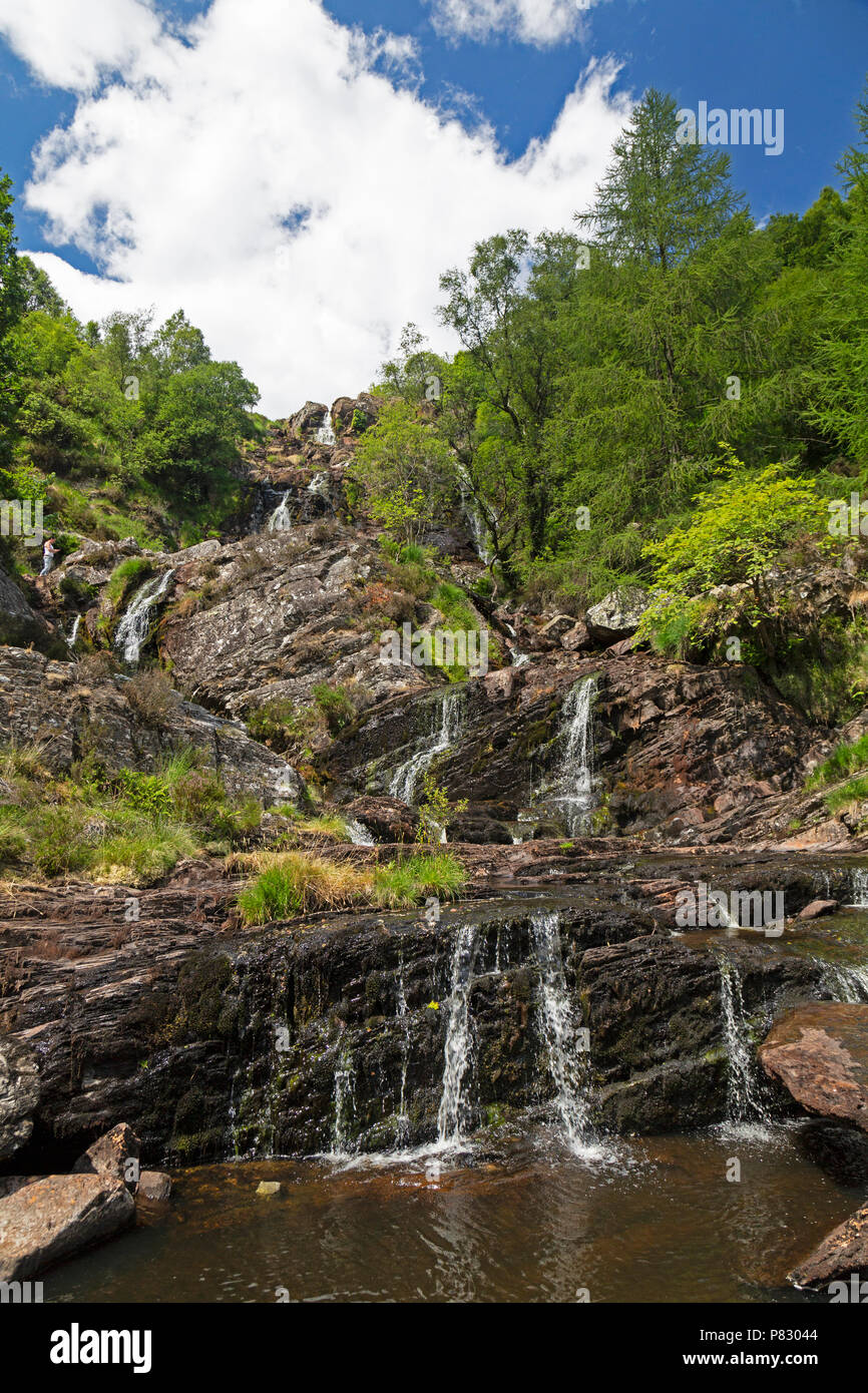 The Rhiwargor Waterfall, or Pistyll Rhyd-y-meincau, on the slopes of ...