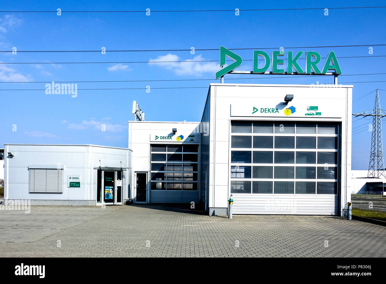WETZLAR - Germany- 25 March 2018 - Dekra logo on store front on blue ...
