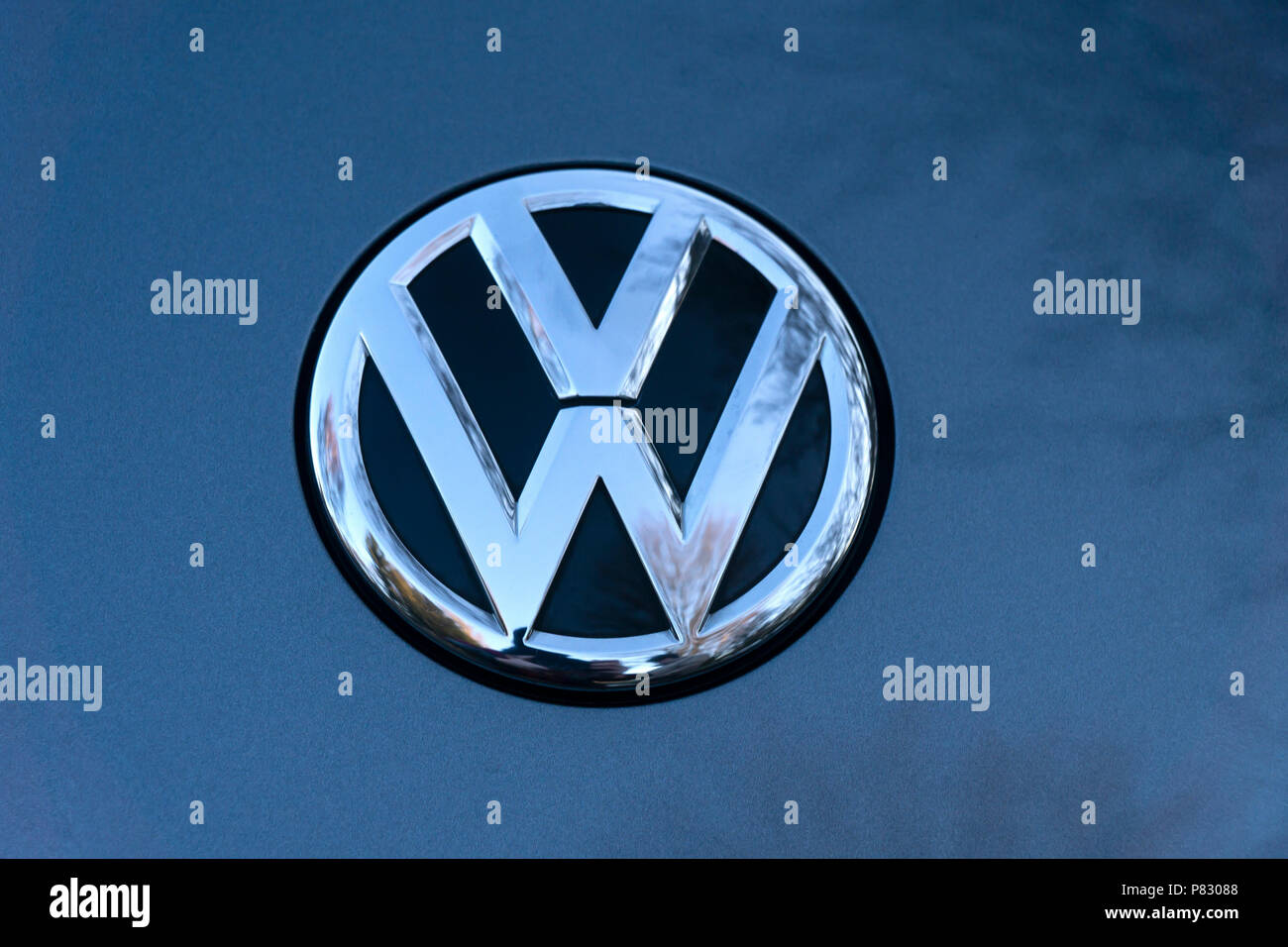 GIESSEN, Germany - March 18, 2018: VW Volkswagen Motor Company emblem ...