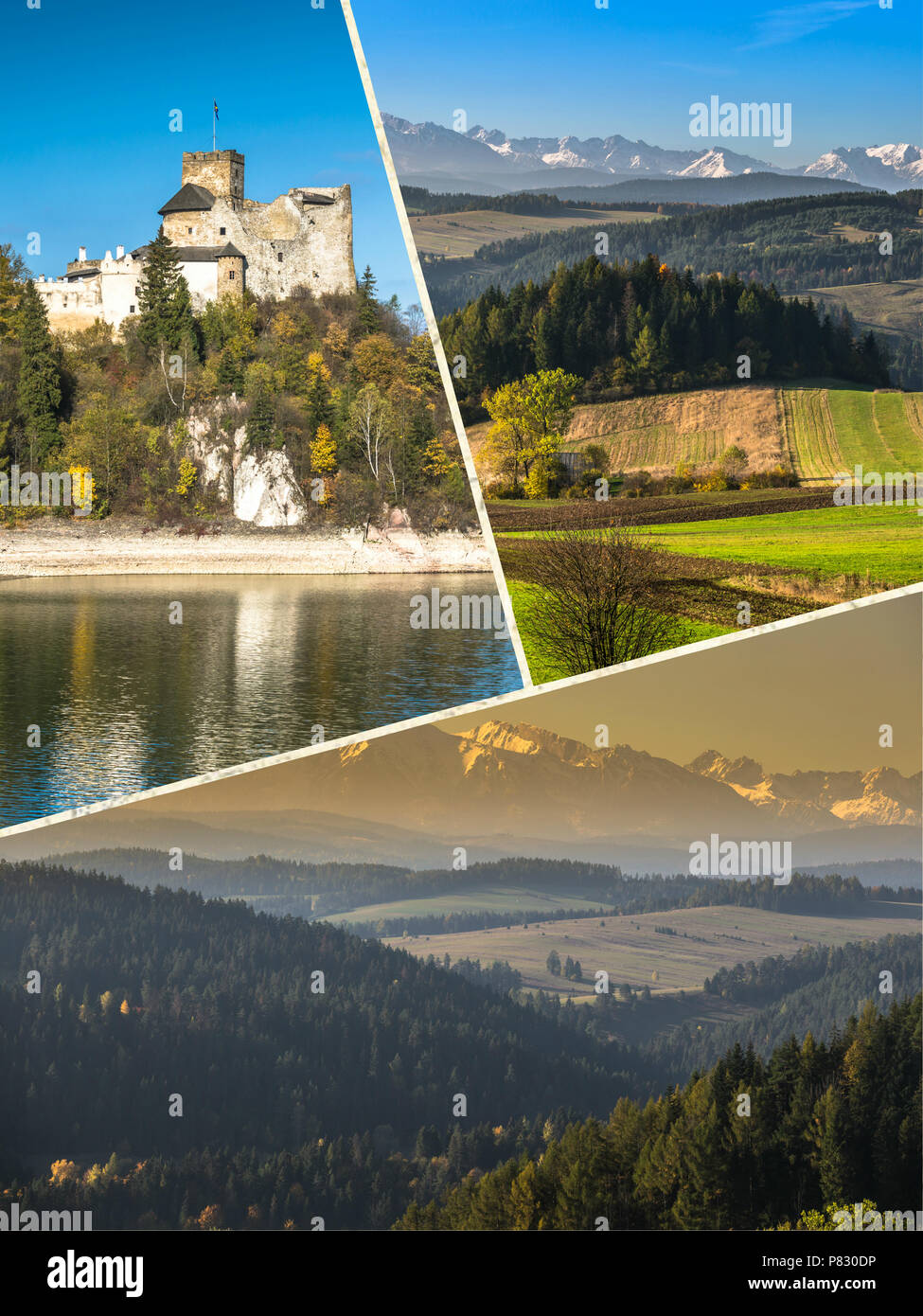 Collage of Pieniny beautiful views of the Mountains Poland Stock Photo ...